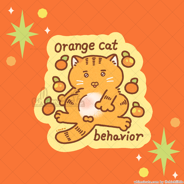 Orange Cat Behavior - Vinyl Sticker – Whimsicute