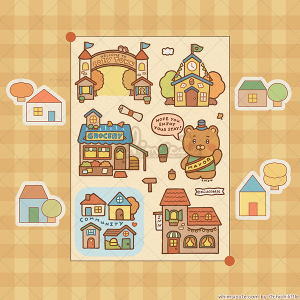 Cozy Town Sticker Sheet – Whimsicute