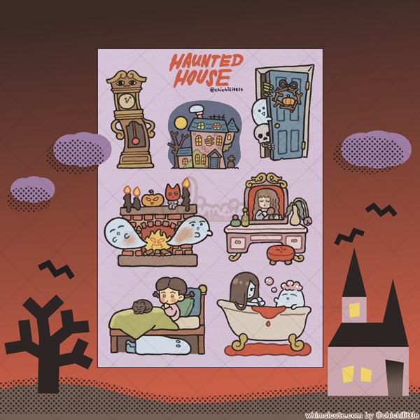 Haunted House Sticker Sheet – Whimsicute