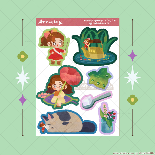 Arrietty - Waterproof Sticker Sheet – Whimsicute